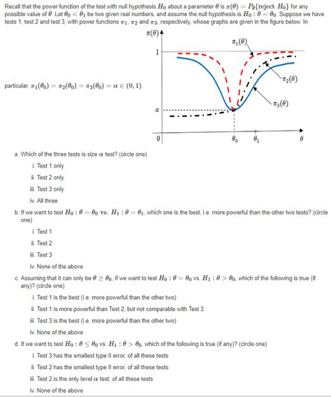 Solved Recall That The Power Function Of The Test With Null