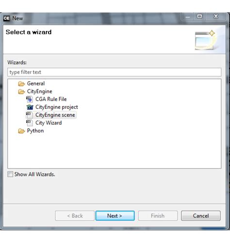 3 Click On File New Choose Cityengine Scene