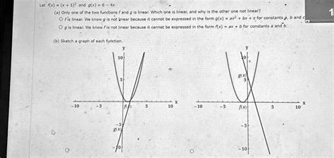 solved texts let f x x 1 2 and g x 6 4x a only one of