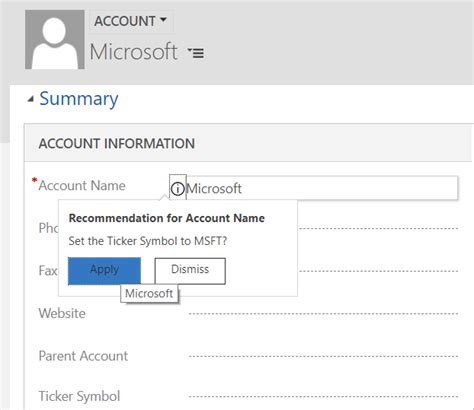 D 365 Set Recommendation On A Field Using Jscriptbusiness Rule