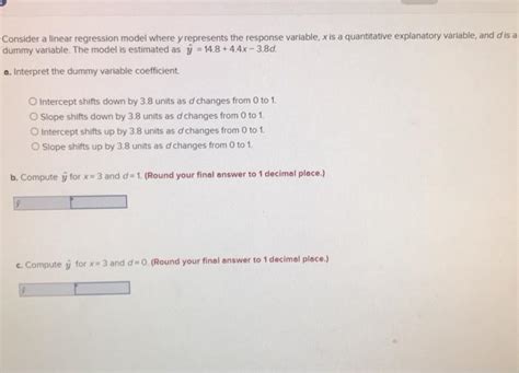 Solved Consider A Linear Regression Model Where Y Represents