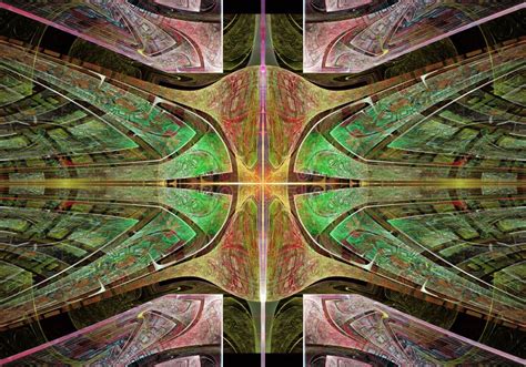 Multicolored Symmetrical Fractal Pattern As Ornament Fractal Art