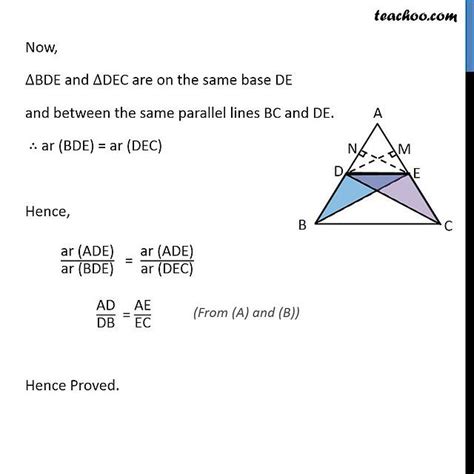 Theorem Basic Proportionality Theorem BPT Chapter Class