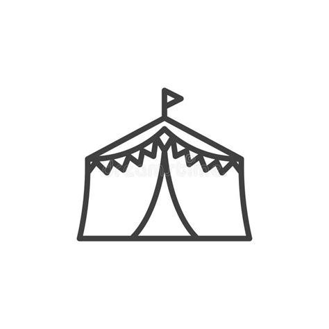 Circus Tent Line Icon Stock Vector Illustration Of Pictogram 295413010