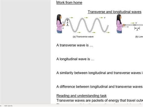 Transverse And Longitudinal Waves And Wave Speed Teaching Resources