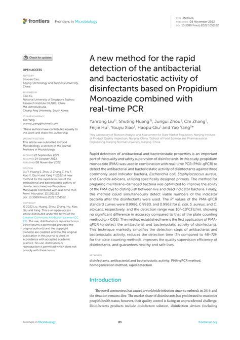 Pdf A New Method For The Rapid Detection Of The Antibacterial And Bacteriostatic Activity Of