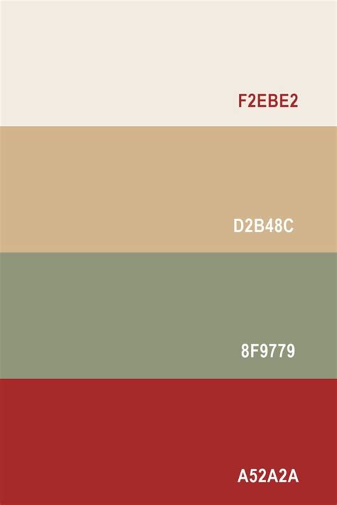 Color Palette 19 Red Green Tan And Beige Lemon Paper Lab