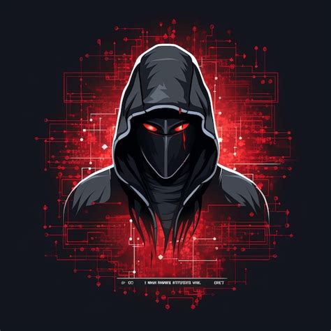 Premium Photo Hooded Hacker Logo Mascot