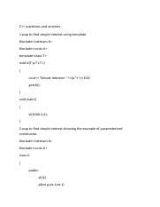 C Exam Questions And Answers Docx C Questions And Answers Wap To Find Simple Interest Using