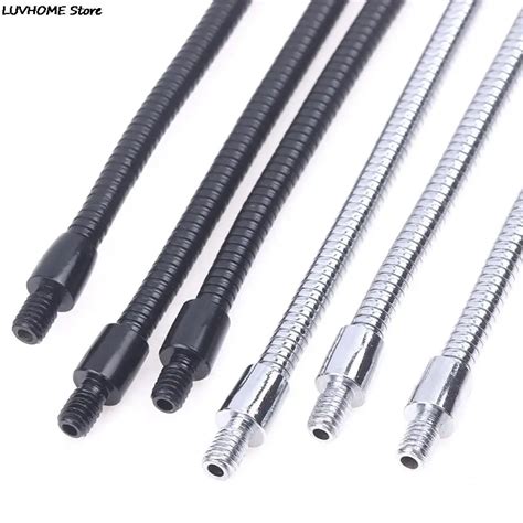 Led Gooseneck M4 Black Silver Microphone Positioning Hose Two External