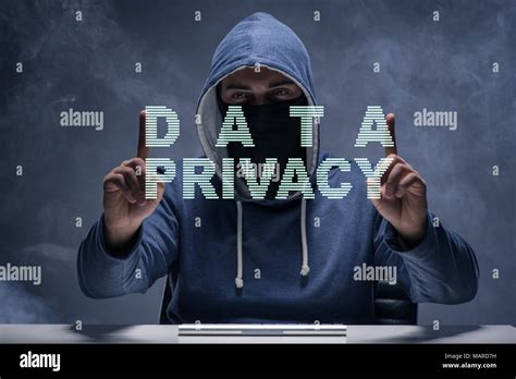 Data Privacy Concept With Hacker Stealing Personal Information Stock