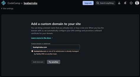 Subdomain Already Managed By Another Team Support Netlify Support Forums