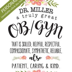 Ob Gyn T Ob Gyn Personalized Print T For Doctor Doctor Sign