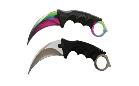 Set Cutit Briceag Karambit Csgo Silveralb Plus Teaca