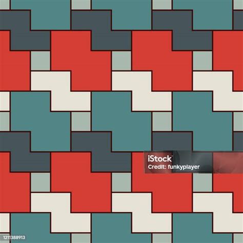 간단한 기하학적 장식과 원활한 패턴 반복 퍼즐 모자이크 추상적 인 배경 개성 개념에 대한 스톡 벡터 아트 및 기타 이미지