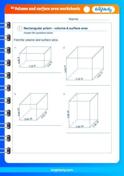 Volume And Surface Area Worksheets Grade 7 Pdfs Brighterly