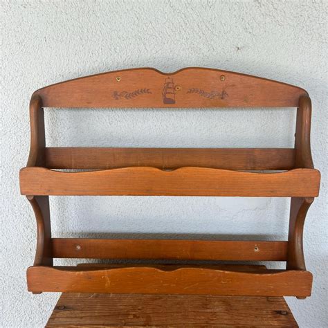 Vintage Wooden Two Tier Spice Rack Etsy