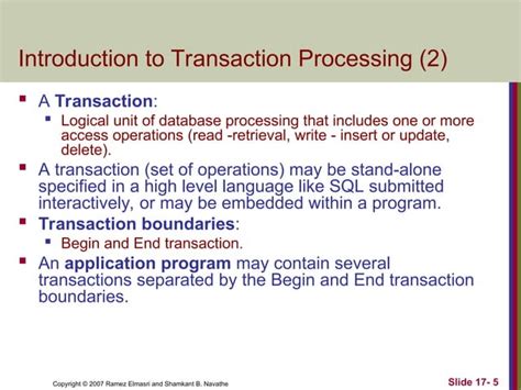 database management system transaction processing unit 4 ppt