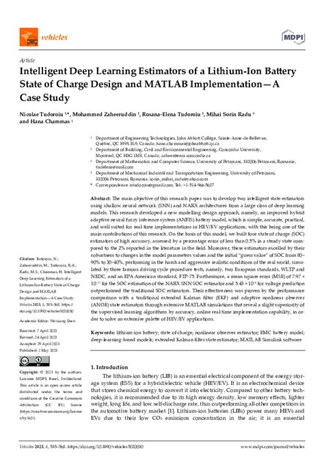 Pdf Intelligent Deep Learning Estimators Of A Lithium Ion Battery State Of Charge Design And