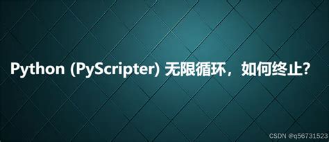 python pyscripter 无限循环，如何终止？ python程序 为什么停止终端都停止不了 csdn博客