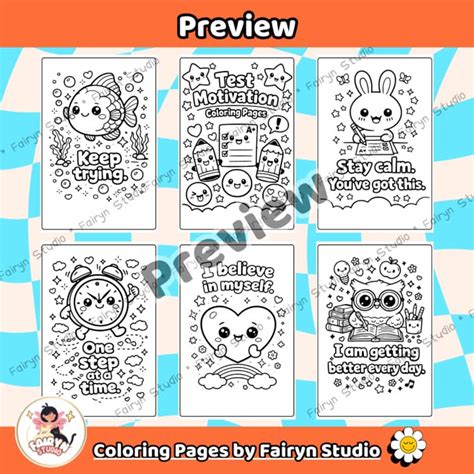 Testing Motivation Coloring Pages Test Prep Encouragement Activities