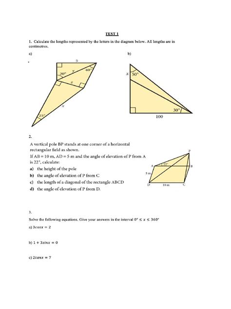 Trigonometry Practice Pdf