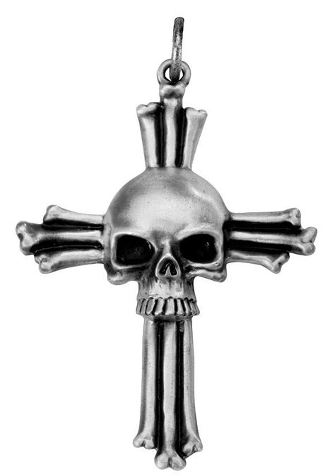 Skeleton Crucifix Pendant Collectible Medallion Necklace Accessory