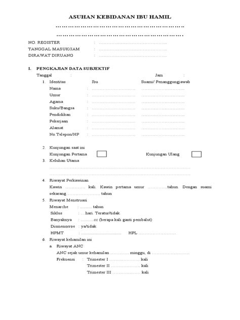 Format Soap Asuhan Kebidanan Ibu Hamil Pdf