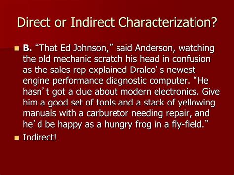 Ppt Direct Vs Indirect Characterization Powerpoint Presentation