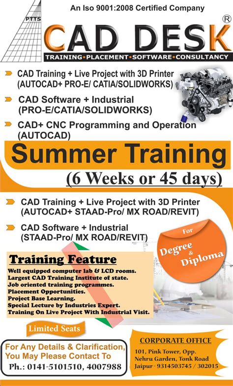 Autocad Training Institute In India Jaipur Pro E Revit Max Primavera Staad Pro Best Learn