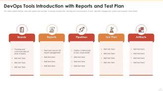 Devops Tools Introduction With Reports And Test Plan Presentation Graphics Presentation