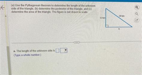 Solved A Use The Pythagorean Theorem To Determine The Chegg