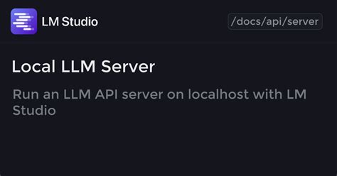 Local LLM Server - Running LLMs Locally | LM Studio Docs