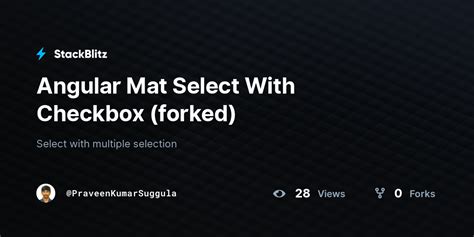 Angular Mat Select With Checkbox Forked Stackblitz