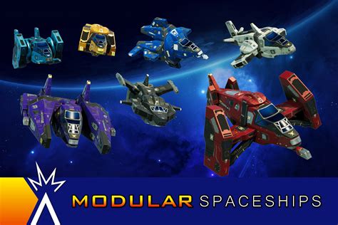Sci Fi Modular Spaceship Force Badger 3d Space Unity Asset Store