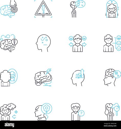 Intellectual Power Linear Icons Set Intelligence Wisdom Knowledge