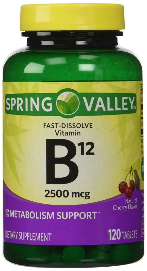 Only 1 In Pack Spring Valley Fast Dissolve Vitamin B12 2500 Mcg Metabolism Support 120 Tablets