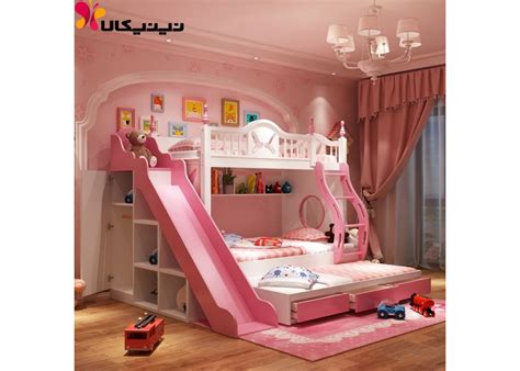 تخت خواب دو طبقه دخترانه کودک و نوجوان آمیسا مدل آرامیس نی نی کالا
