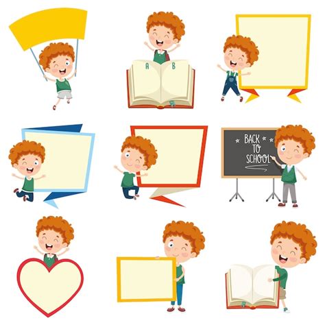 만화 캐릭터의 벡터 일러스트 레이 션 프리미엄 벡터