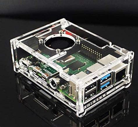Rpi Shop Raspberry Pi 4 Case Model B Acrylic Case With Fan Heatsink