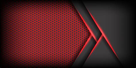 어두운 회색 금속 기하학적 그리드 배경과 현대 빨간광 추상 육각형 벡터 0명에 대한 스톡 벡터 아트 및 기타 이미지 0명