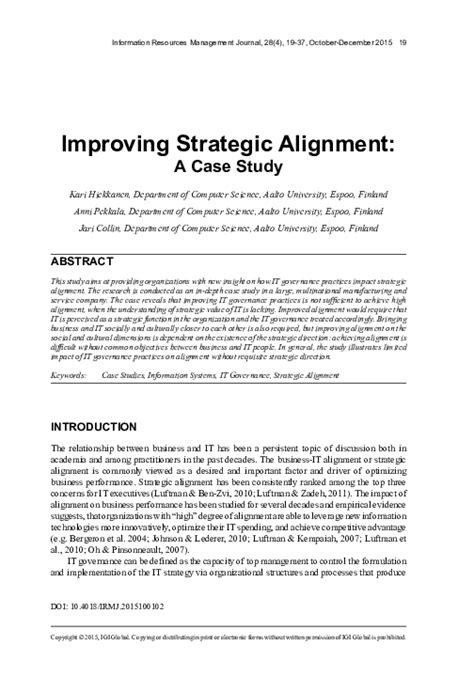 pdf improving strategic alignment