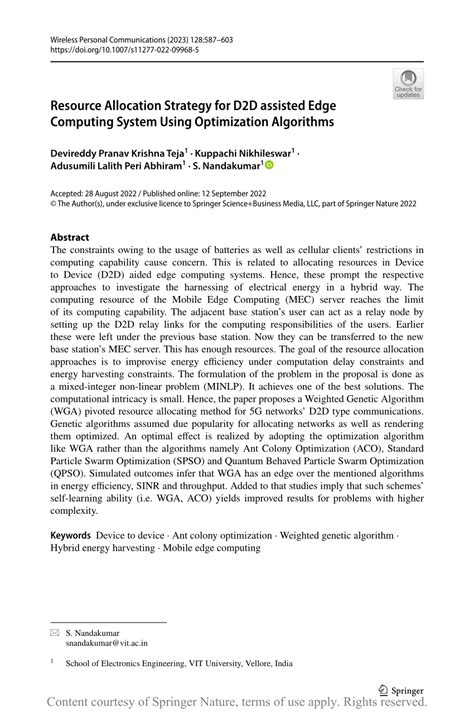 Resource Allocation Strategy For D2d Assisted Edge Computing System Using Optimization