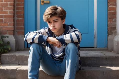Premium Photo The Sad Teenager Is Sitting