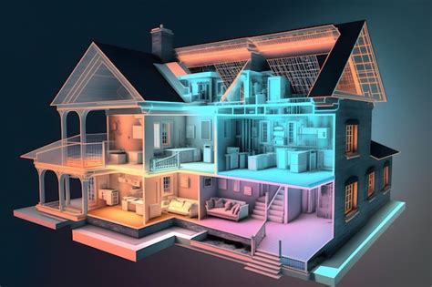 Premium Ai Image Smart House Abstract Concept Neural Network Ai Generated