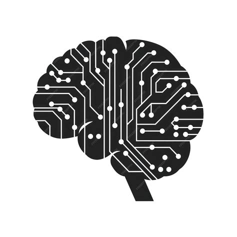 Premium Vector Ai Brain Icon Black On White Background