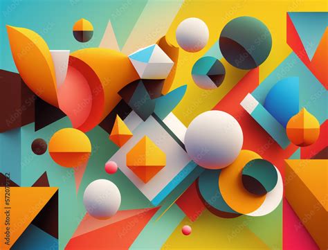 Eye Catching Image Showcases A Mesmerizing Abstract Composition Of Geometric Shapes In Bold And
