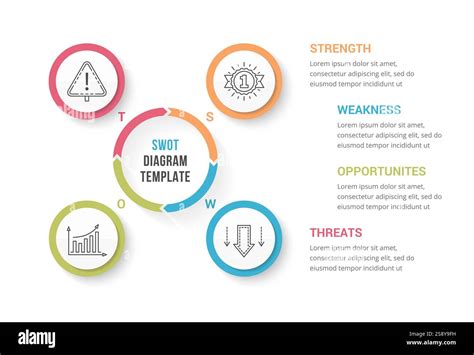 Swot Analysis Circle Diagram Infographic Template Vector Eps10