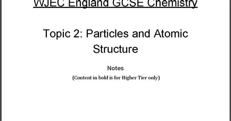 Wjec England Gcse Chemistry Summary Notes Pmt Education