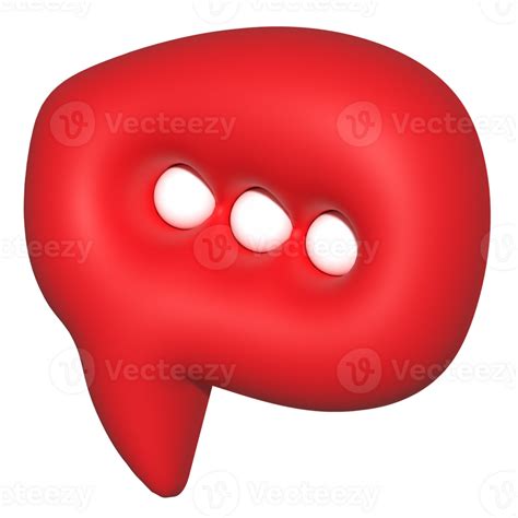 Blank On Red Speech Bubble 3d 26803666 Png